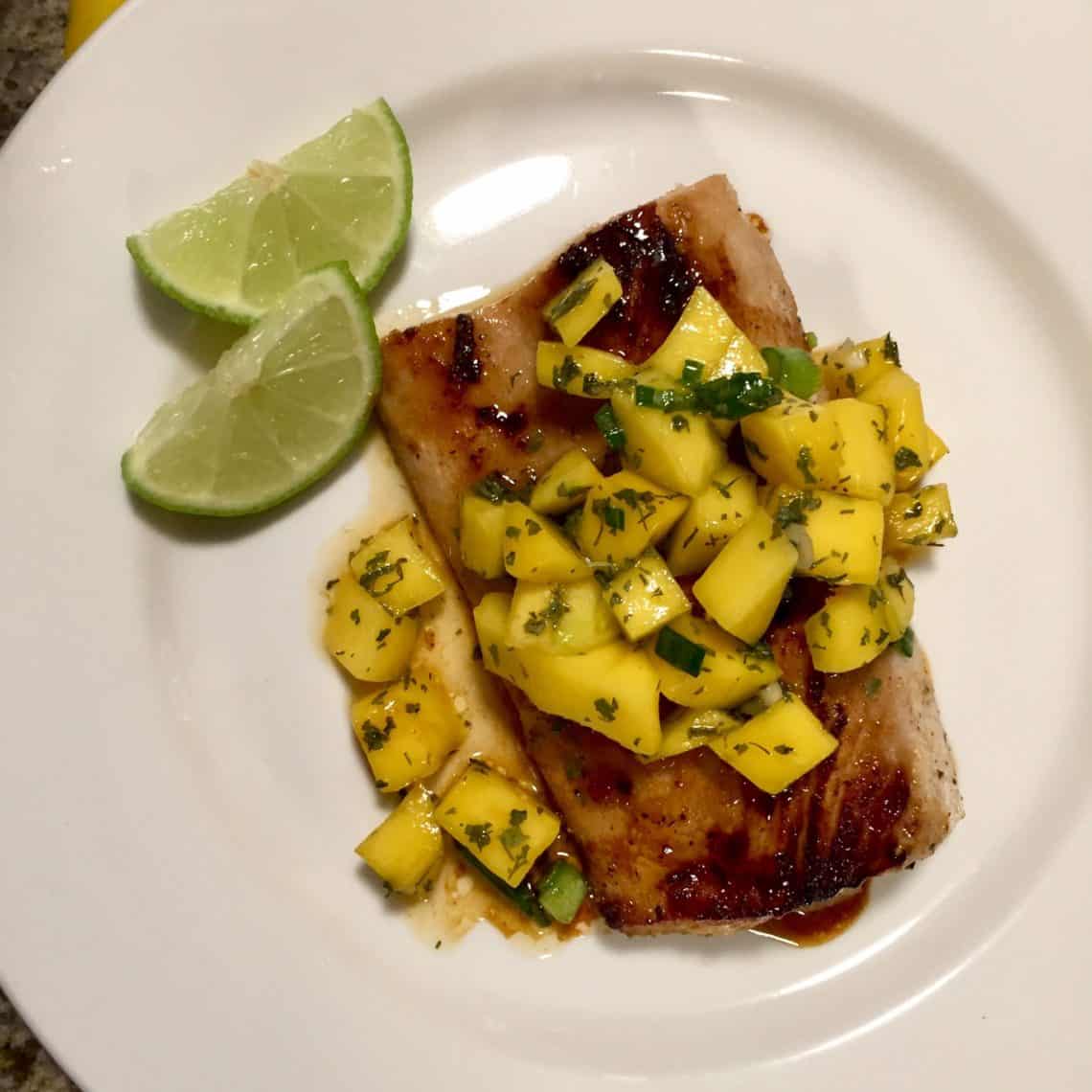 Chili Lime Mahi Mahi with Mango Salsa - FlyPeachPie