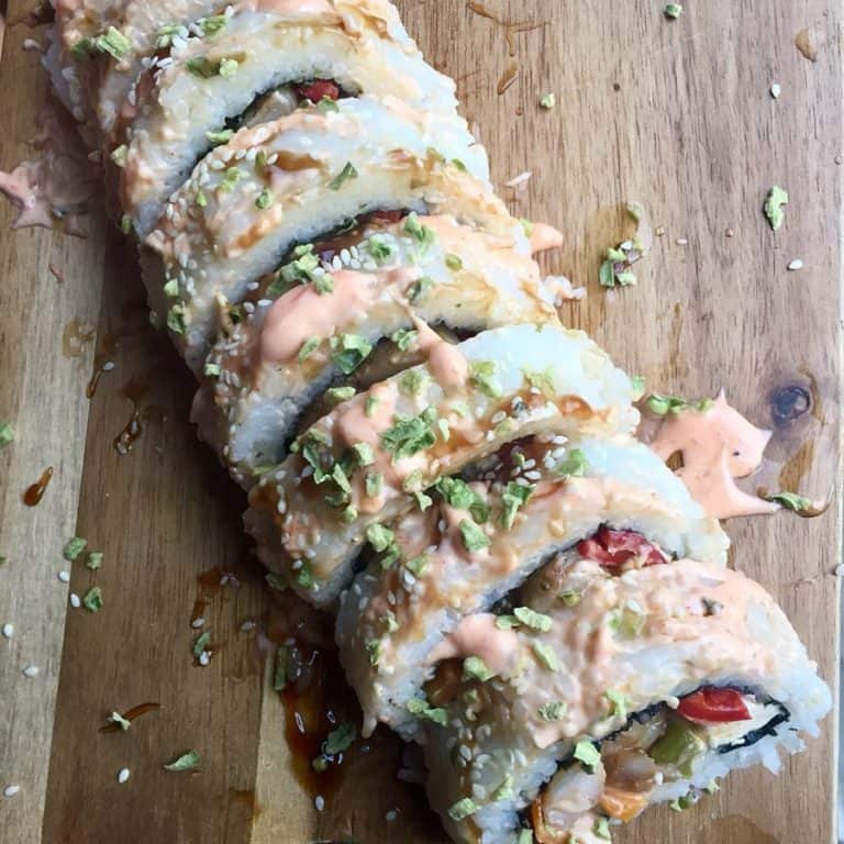 Pepper Shrimp Sushi Roll - FlyPeachPie