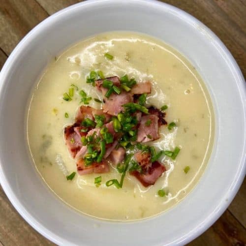 Ham, Potato and Chive Soup - FlyPeachPie
