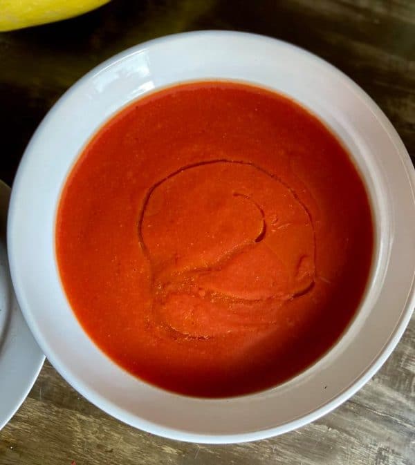 Roasted Red Pepper Gazpacho - FlyPeachPie