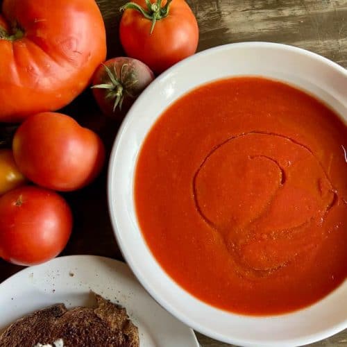 Roasted Red Pepper Gazpacho - FlyPeachPie