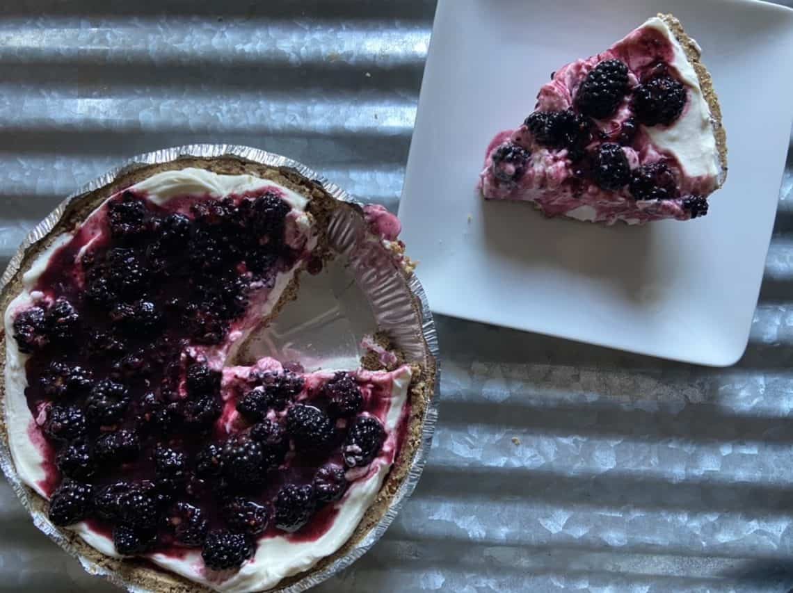 Keto No Bake BlackBerry Lime Cheesecake - FlyPeachPie