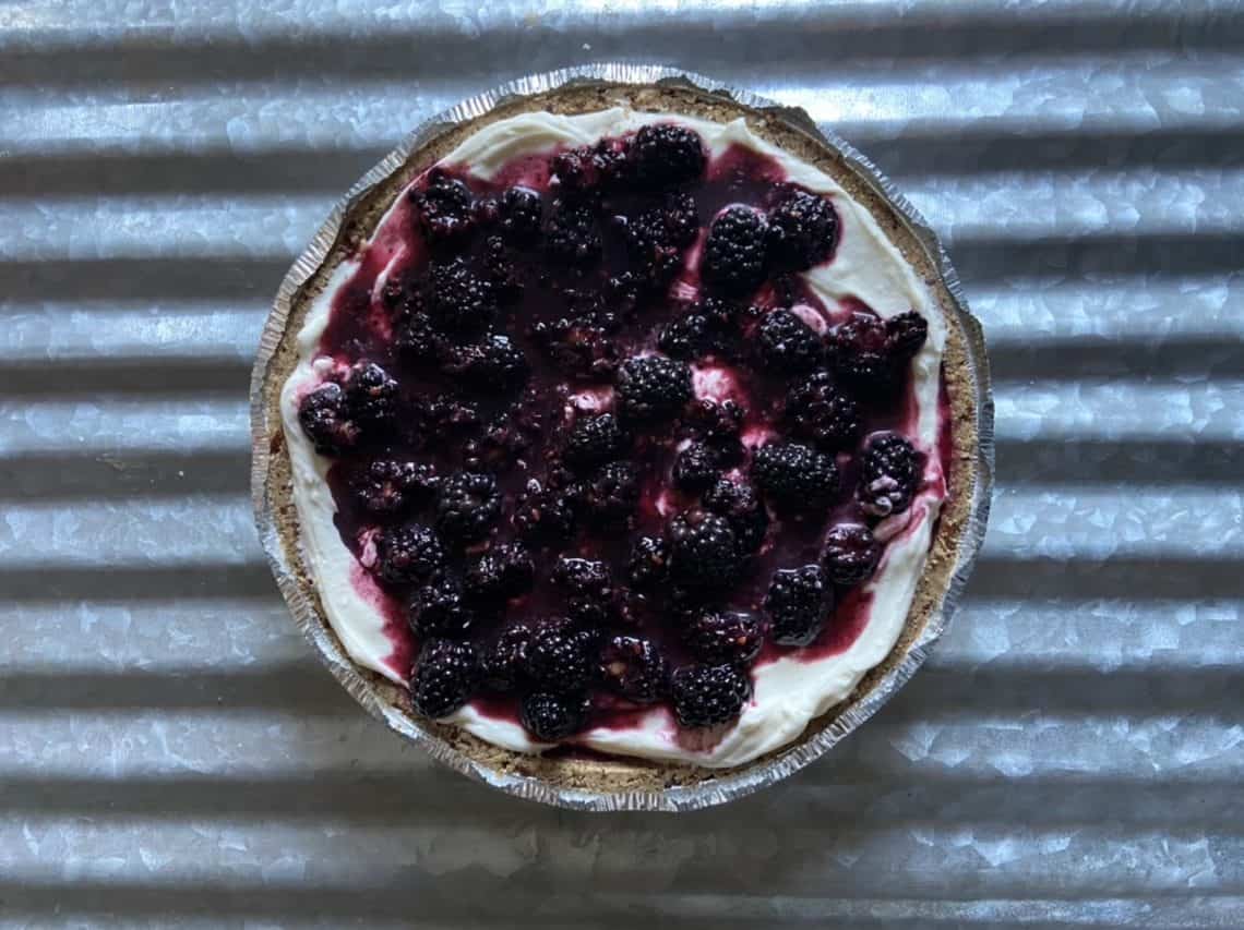Keto No Bake BlackBerry Lime Cheesecake - FlyPeachPie
