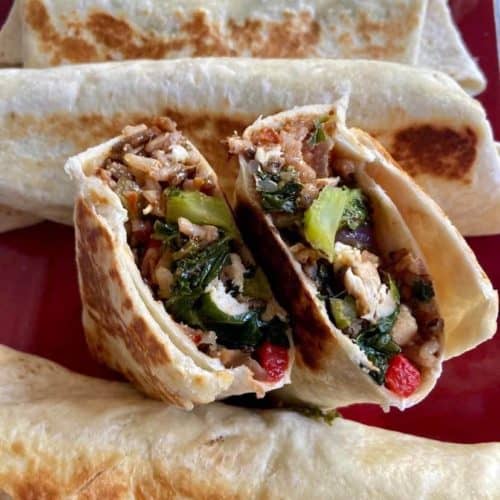 Harissa Chicken and Rice Wrap - FlyPeachPie