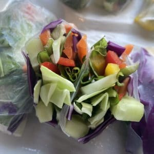 Rainbow Vegetable Spring Rolls - FlyPeachPie
