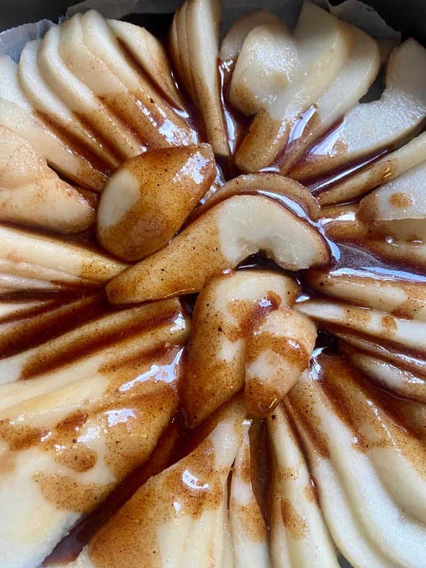 Upside Down Pear Cake - FlyPeachPie