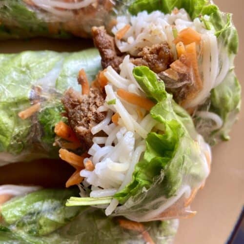 Butter Beef Spring Rolls - FlyPeachPie