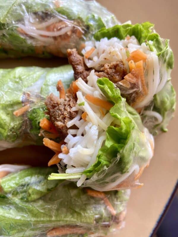 Butter Beef Spring Rolls - FlyPeachPie