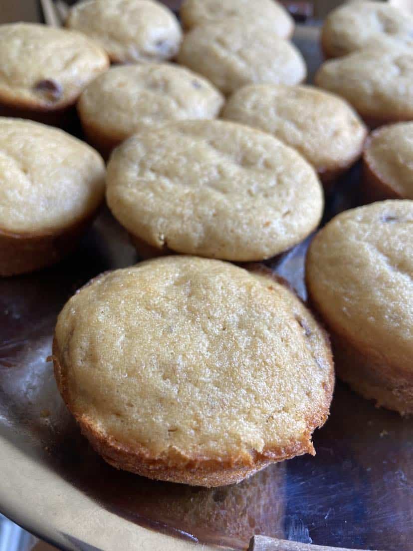 Cake Mix Banana Chocolate Chip Muffins - FlyPeachPie