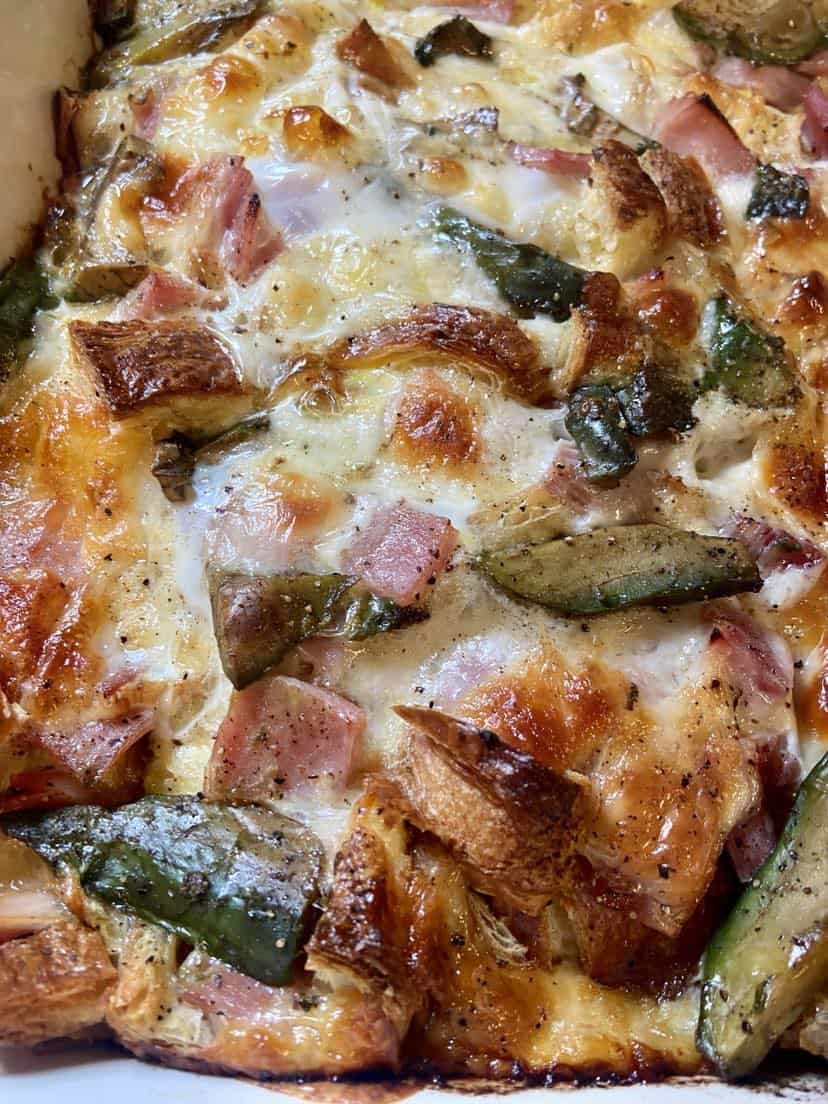 Ham and Avocado Croissant Bake - FlyPeachPie